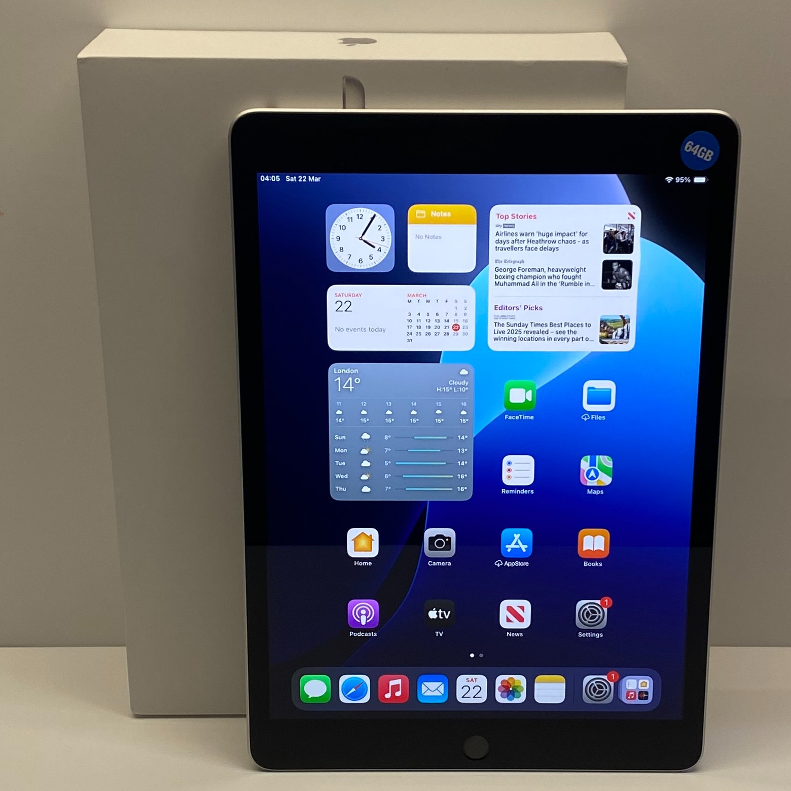 Used Apple iPad 9th Generation Model A2602 64GB WiFi in Silver Boxed ...